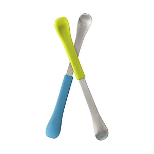 Boon SWAP 2-in-1 Baby Spoon, Gray/Mint (Pack of 2)