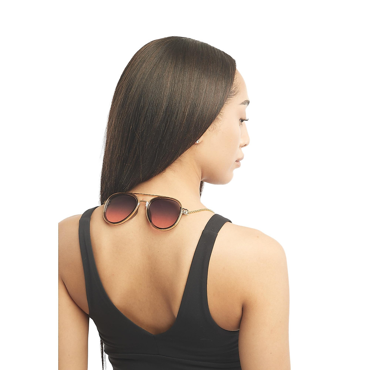 Loom&Pearl Armless Chain Festival Sunglasses with Non-Slip Holds on Ears