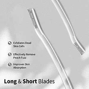 Face Razors for Women, Dermaplane Razor for Women Face, Eyebrow Razor, Facial Razor, Professional Dermaplaning Tool, Gentle Skin Exfoliation Microblades for Sensitive Skin, Peach Fuzz Remover, 5 Count