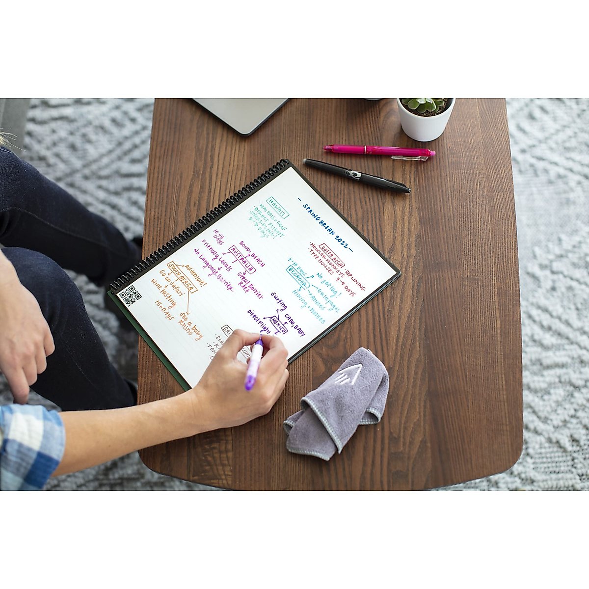 Rocketbook Core Smart Notebook, Medium/College Rule, Gray Cover, (16) 11 x 8.5 Sheets