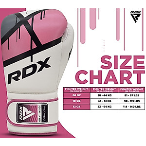 RDX Women Boxing Gloves for Training Muay Thai Maya Hide Leather Ladies Mitts for Fighting, Kickboxing, Sparring EGO Glove for Punch Bag, Focus Pads and Double End Ball Punching