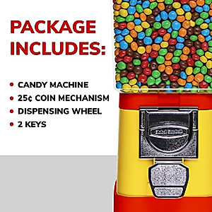 Candy Dispenser - Home Vending Machine - Red and Yellow Candy Vending Machine Without Stand - Candy Machine Dispenser - Nuts Pet Food Vending Dispenser