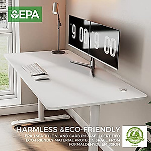 EUREKA ERGONOMIC White Gaming Desk, 60 Inch Large Home Office Computer Desk with Free Mouse Pad, I Shaped PC Gamer Students Teens Study Writing Table Laptop Sturdy Modern Workstation, Easy To Assemble