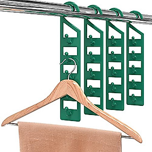 Space Saving Hangers for Clothes - 4 in Pack, Heavy Duty Plastic Hanger Organizer with 5 Hooks - Multipurpose Space Saving Hangers for Jeans, Pants, Shirts, Scarves, Sweaters, Coats - Essential Closet Hangers Space Saver
