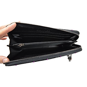 Lost Queen Witch Gotham Knight Bat Attack Bat Logo Zip Around Wallet (White)