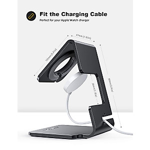Lamicall Stand for Apple Watch, Charging Stand - Desk Watch Stand Holder Charging Dock Station compatible with Apple Watch Series SE Ultra/Series 8/7/6/5/4/3/2/1, 49mm/45mm/44mm/42mm/41mm/ 38mm, Black