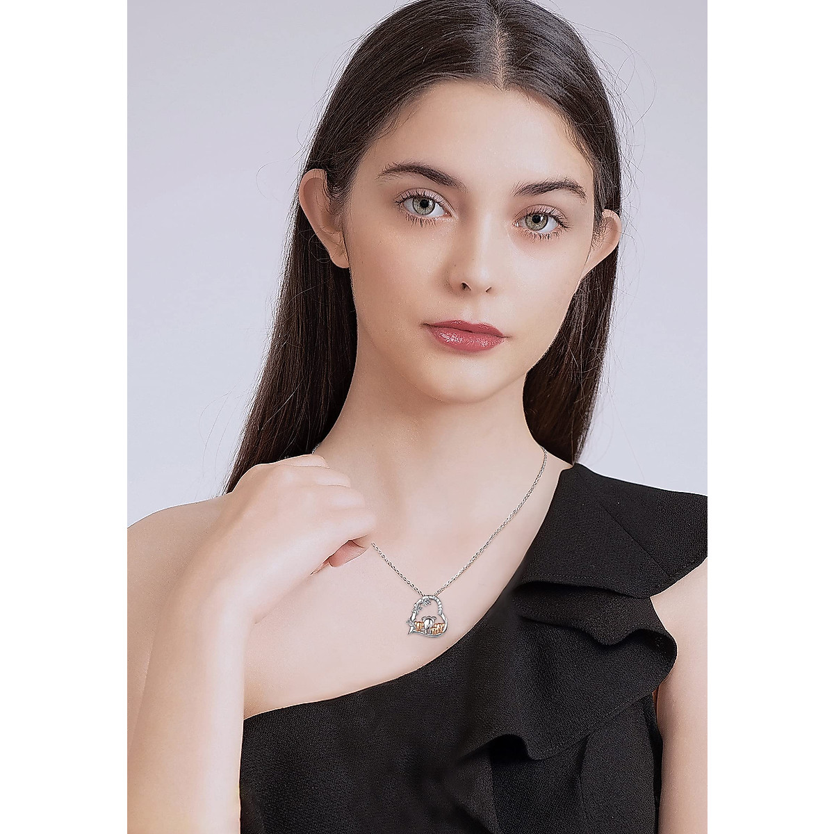 CELESTIA Sterling Silver Elephant Necklace for Women Mother and Daughter Elephant Pendant Jewelry Elephant Gifts for Women Bonus Mom Grandma Wife Aunt