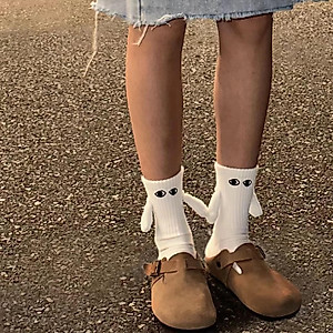 Yawlsow 2 Pair Holding Hands Magnet Socks, Funny Magnetic Hold Socks, Adult Crazy Silly Socks, Gift for Dad,Couple, Coworkers,Buddies,Friend,women,Teen Girl.Wedding Gifts