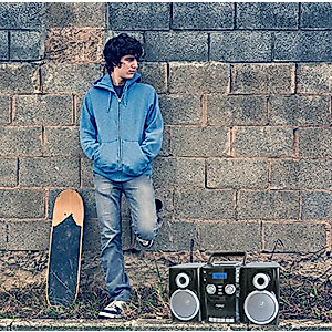 NAXA Electronics NPB-426 Portable CD Player with AM/FM Stereo Radio, Cassette Player/Recorder and Twin Detachable Speakers