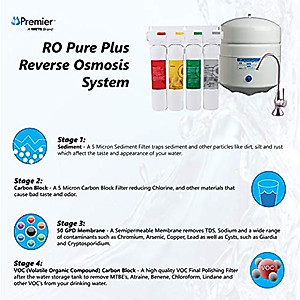 Watts Premier WP531417 RO Pure Plus Reverse Osmosis Filtration System with Top-Mount Twist Faucet, Brushed Nickel, Standard