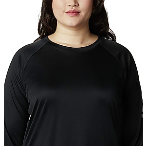 Columbia Women’s PFG Tidal Tee™ II Long Sleeve Shirt, Black, Cirrus Grey Logo, Medium