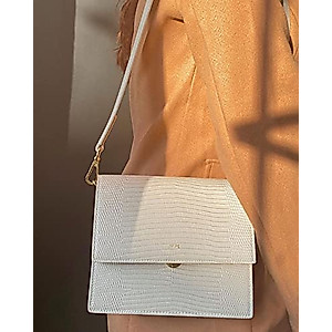 JW PEI Women's Mini Flap Crossbody (Ivory Lizard)