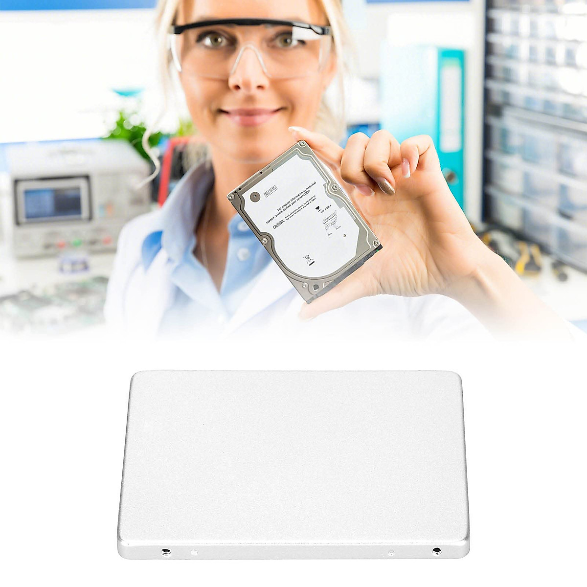 MSATA to SATA3.0 Hard Drive Adapter Card, Ultrathin Heat Dissipation Aluminum SSD Adapter Case for Computer Home Office Silver