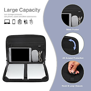 MOSISO Hard Shell Laptop Shoulder Bag Compatible with MacBook Air 13 M2 A2681 A2337 A2179 A1932/Pro 13 M2 M1 A2338 A2251 A2289 A2159 A1989 A1706 A1708, Heavy Duty Shockproof Carrying Case, Black