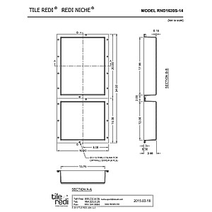 Redi Niche Double Niche Recessed Shower Shelf- Black, Two Inner Shelves, 16-Inch Width x 34-Inch Height x 4-Inch Depth