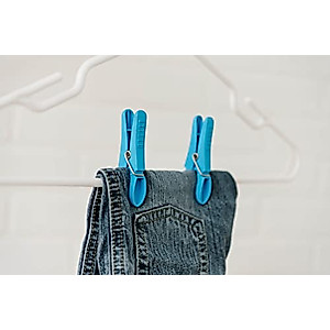 Greenleaf Super Tough Clothespins. Heavy Duty and Durable. Great for Hanging up Laundry, or Multipurpose Around The House. (Blue) Set of 24