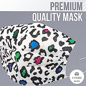Safe N Wild Disposable Face Masks - 50 Breathable, Soft, Comfortable Masks Disposable - Waterproof 3 Ply Disposable Face Mask (Animal Print)