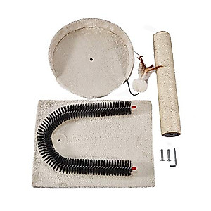 PEEKAB Cat Scratching Post with Cat Tower Tree and Cats Arch Self Groomer Massager Brush Kitty Ball Toys for Kittens and Small Cats