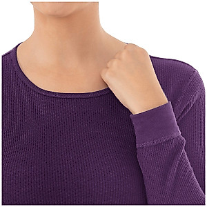 Fruit of the Loom Women's Micro Waffle Premium Thermal Set, Violet, Large