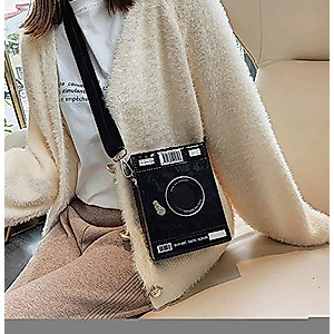 QZUnique Women's Retro PU Camera Shaped Snapshot Casual Cross body Shoulder Handbag Purse