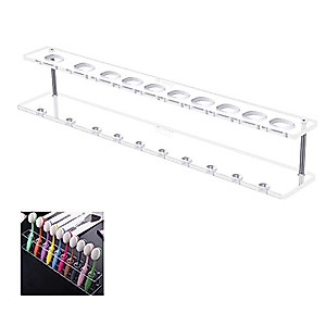 Yoseng Clear Acrylic 10 Hole Drying Rack Storage Display Bracket Shelf Holder Specifically Design for Oval Ink Blending Brush Set(Not Contain Brush)