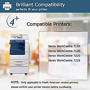 Leize Compatible 7120 Toner Cartridge use for Xerox WorkCentre 7120 7125 7220 7225 Printer Replacement for 006R01457 006R01458 006R01459 006R01460, Black 22,000 & Color 15,000 Pages [KCMY-4PACK]