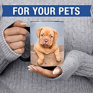 Custom Mug with Picture Text, Photo Name Logo - Personalized Coffee Mugs, Customized Ceramic Cups, Tazas Personalizadas - Birthday Wedding Christmas Day Gifts for Women Men Mom Dad Family (15oz Black)
