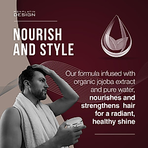 Mon Platin Professional Hair Wax - 150 ml Moisturizing Grooming Wax for Men's Wet and Shiny Look Styling with Jojoba Oil Essence and Pure Water for Scalp Enrichment