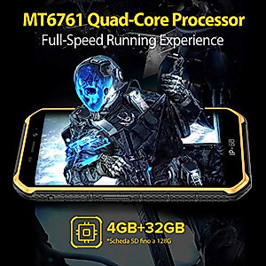 Ulefone 4G Rugged Phones, Armor X7 Pro Android 12 Dual SIM, Rugged Smartphone Unlocked, IP68/69K Waterproof Smartphone, 13MP + 5MP Camera, 4GB + 32GB, NFC, OTG, Face Unlock, Finger Reader - Black