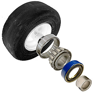 (2 Kits) HD Switch Front Wheel Bearing Rebuild Kit Replaces Scag 482621, 482622, 43584 482503, 457291, 483050 - OEM Upgraded Seals !