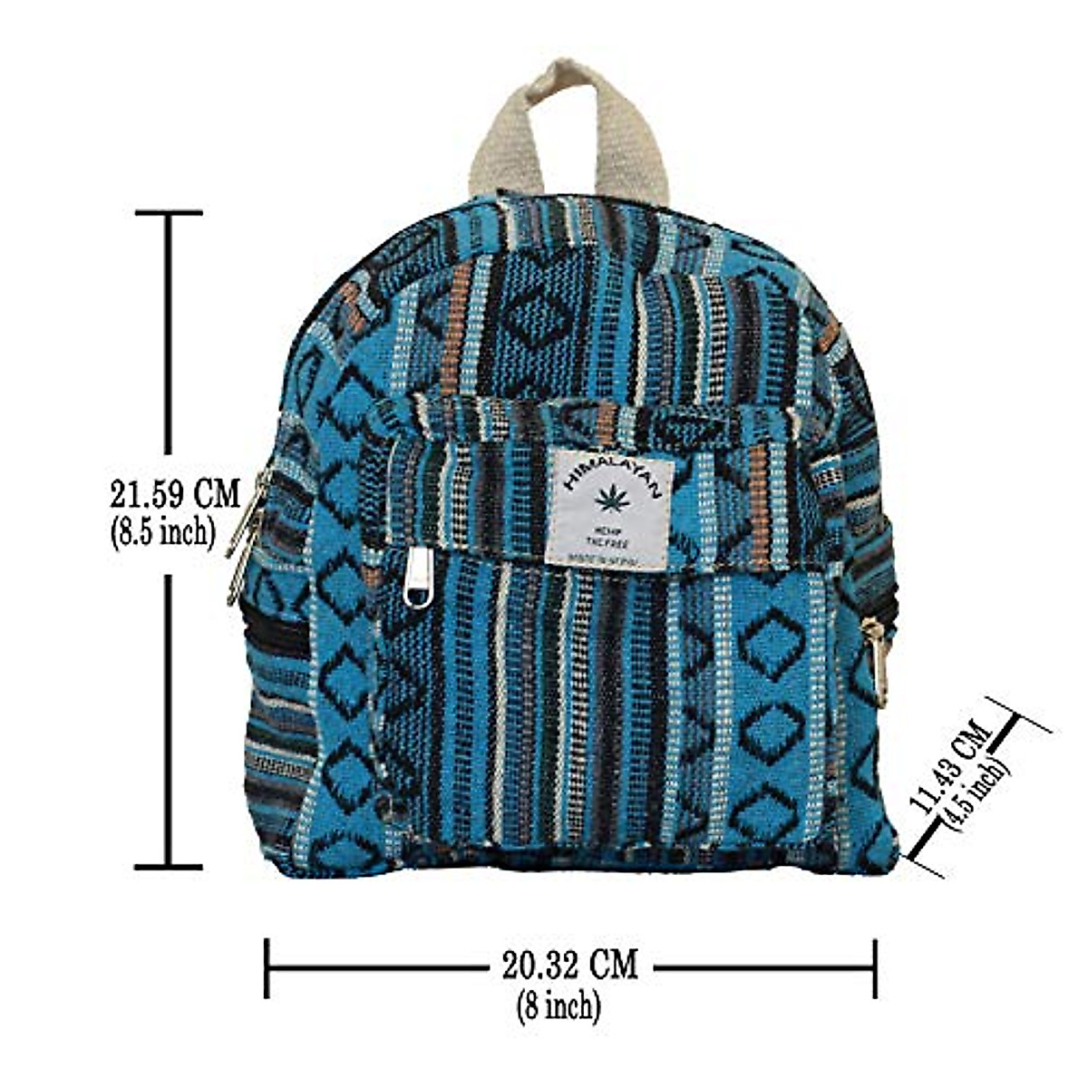 Generic Eco Friendly Set Of Mini Backpack + Pen case Coin Purse Hemp University Light Weight For Girl (Blue), Small