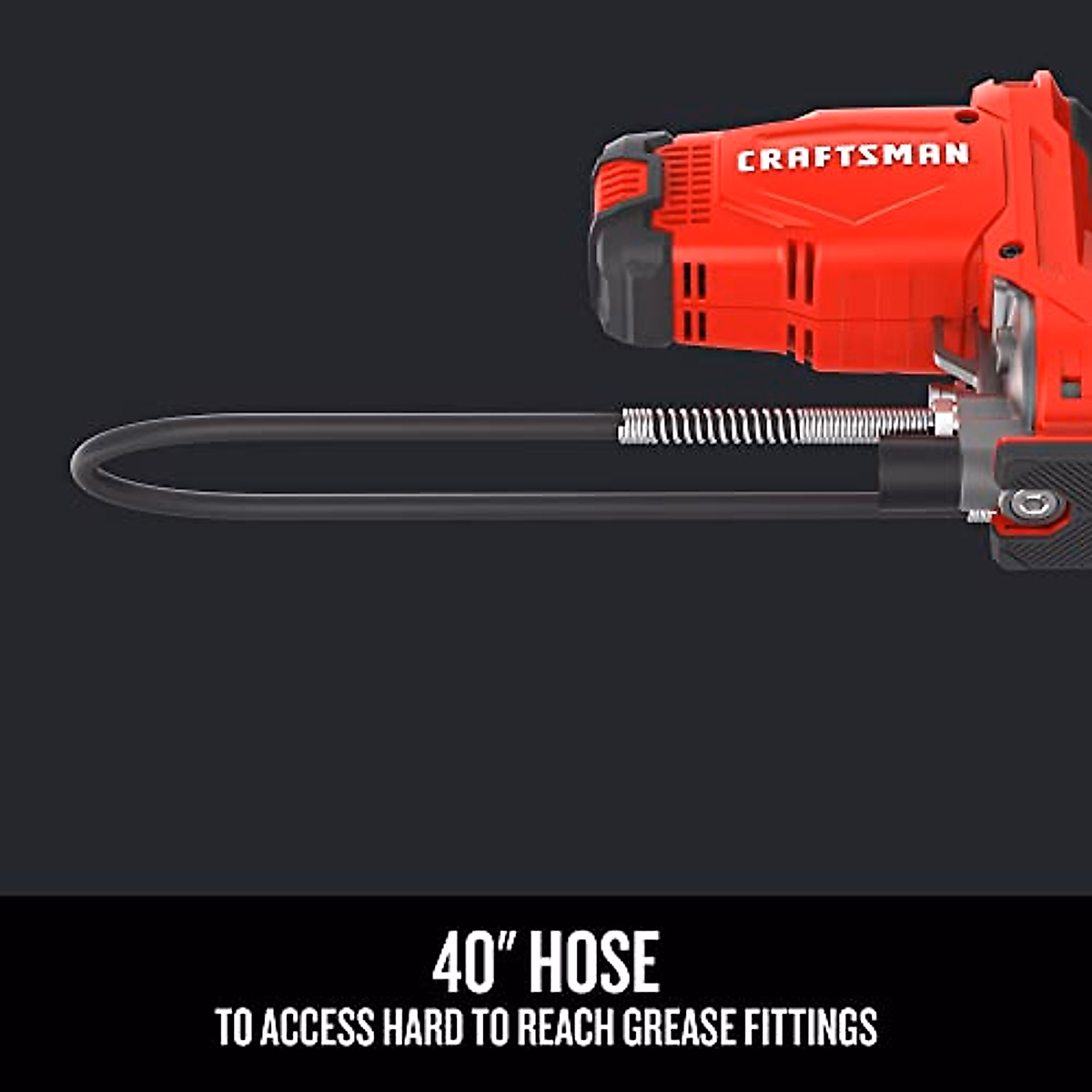 CRAFTSMAN V20 Grease Gun Kit, Cordless, 40" Hose, 10,000 Max PSI, Battery and Charger Included (CMCGG001D1)