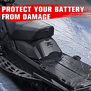 A & UTV PRO Snowmobile Low Profile Battery Compartment Cover Compatible with Ski-Doo Rev Gen4 Freeride Summit Accessories, Replace OEM # 860201505, Black, 1PCS