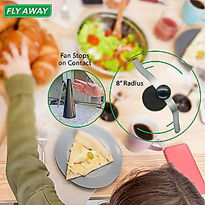 Fly Away - 2 Pack Outdoor Fly Repellent Fan, Outside or Inside Table use, Restaurant, Barbeque, Events, Deter Flies, Wasps, Bees, Other Moscas and Bugs Away, Battery Operated, Tabletop, Hanging Hook.