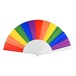 PHONME Decorative Folding Fans Folding Fan Rainbow Hand-held Folding Fan Dance Folding Fan Fan Decorative Fan Wedding Gifts, Party Gifts Elegant Hand Fans Vintage Style