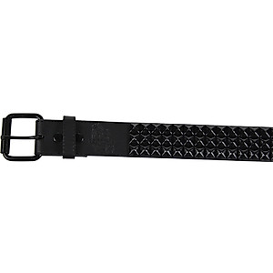 Punk Rock Classic Pyramid Studded Leather Belt by BodyPunks (Large (Waist Size: 33"-37"), Black 3 Row