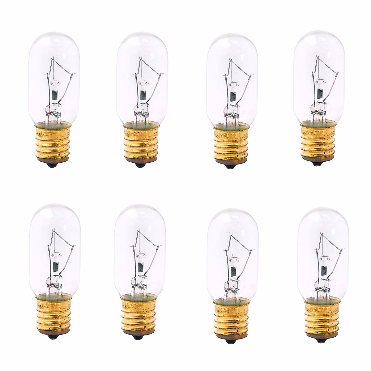 Mandala Crafts Appliance Light Bulbs for Microwave, Refrigerator, Oven; Dimmable, Intermediate Base, Pack of 8 (Warm White, E17 T8 120V 40 Watt)
