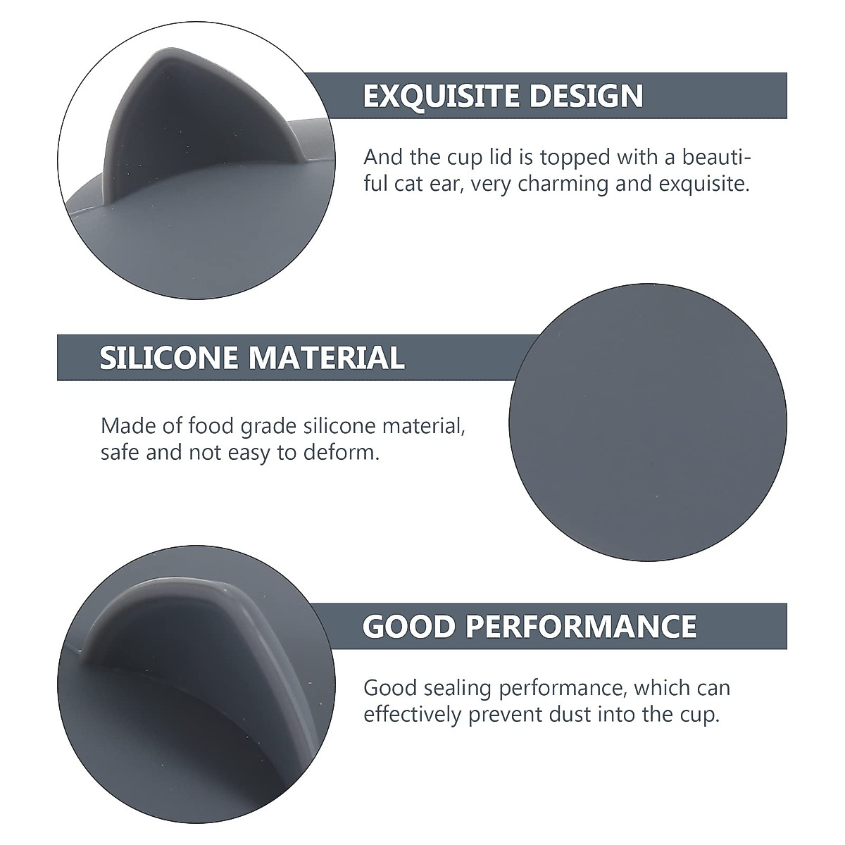 3pcs Cup Lid Silicone Lids for Cups Coffee Mug Lid Glass Coffee Tumbler Silicone Mug Cover Cup Seal Lid Glass Tea Cups Leak-proof Bottle Lid Wide Mouth Suction Bowl