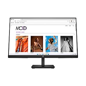 HP V24i G5 Computer PC Monitor 24 Inch Full HD IPS 60Hz 5ms 250 Nits Brightness AMD FreeSync Anti-Glare Low Blue Light HDMI DisplayPort Black 65P58AA