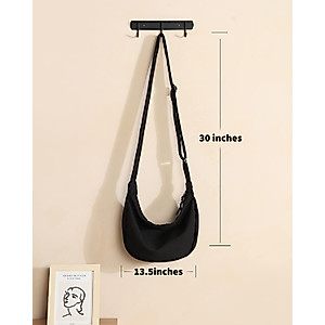 Small Sling Crossbody Bag for Women Men Trendy, Mini Crescent Bag with Adjustable Strap, 2 Zippers Lightweight Nylon Bag