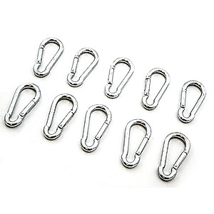 Red Hound Auto 10 Steel Spring Snap Quick Link Carabiner Hook Clips 2-3/8 Inches Length - Medium Duty 130 Pound - 7/32 Inches Thick