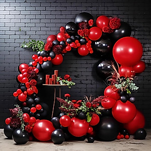 Black Balloons-Double Stuffed Black Balloons Different Sizes Latex Premium Black Balloon Garland Matte Black balloon Arch Kit for Birthday Graduation Wedding Baby Shower Party decorations