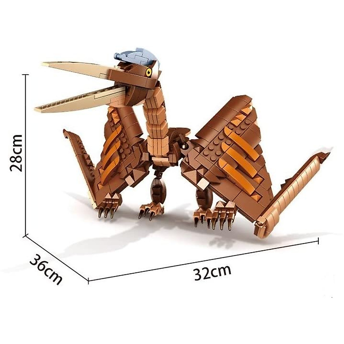 General Jim's Dinosaur Set Pterodactyl and Fossil with Display Stand 2 in 1 Posable Building Blocks Toy Bricks Set - for Teens and Adults