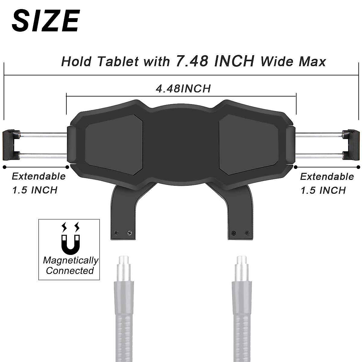 B-Land Tablet Holder for Gooseneck Stand, Universal Mobile Phone Mount Tablet Clamp (Gooseneck Stand Not Included)