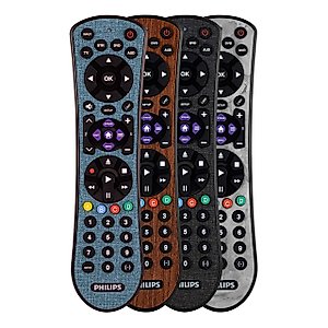 Philips Universal Remote Control for Samsung, Vizio, LG, Sony, Sharp, Roku, Apple TV, TCL, Panasonic, Smart TVs, Streaming Players, Blu-ray, DVD, 4 Device, Teal, SRP4320T/27