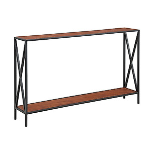Convenience Concepts Tucson Console Table 47.25" - Modern Sofa Table with Storage Shelf, Entryway Hall Table for Living Room, Cherry/Black