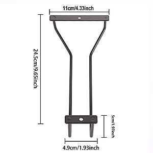 Dianoo 2pcs Wine Glass Rack Under Cabinet Black, Metal Wine Glass Holder, Stemware Rack Under Shelf, Wine Glasses Storage Hanger, 24.5cm