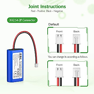 EBL 7.4V 2200mAh Li-ion Rechargeable Batteries Replacement Batteries for Electronics, Toys, Lighting, Equipment