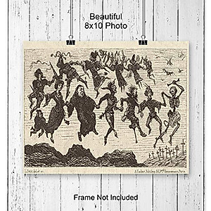 Witches Decor - Pagan Decor - Wiccan Coven - Wicca Decor - Paganism Witchcraft Supplies - Gothic Wall Art Home Decor - Goth Gifts - Creepy Scary Black Magic - Gothic Living Room Decorations - Unframed