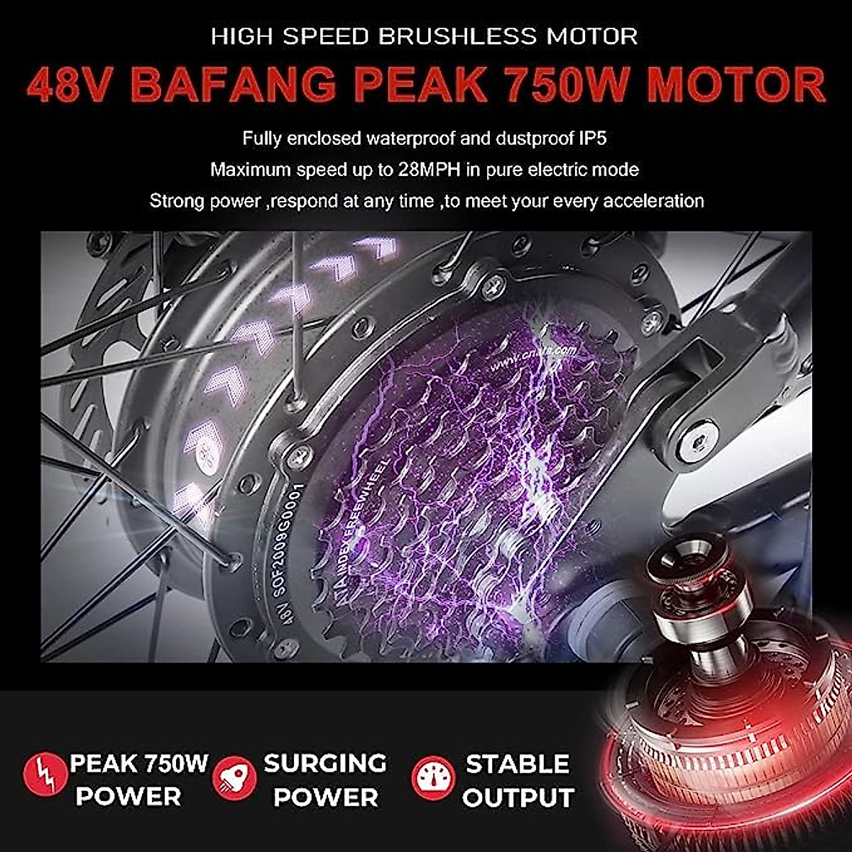 PASELEC Electric Bikes for Adult, 27.5'' Full Suspension Mountain Ebike with Peak 750W BAFANG Motor 14.5Ah Battery 8-Speed Gear, up to 28 MPH & 60Miles, City Commuter Electric Bicycle for Men & Women